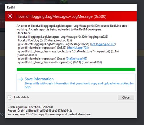 Crash At Main Menu Redm Client Support Cfx Re Community
