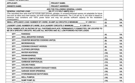 Nec Motor Load Calculation Worksheet