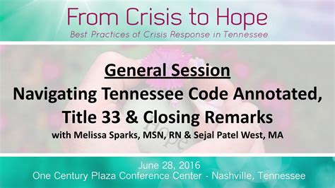 Navigating Tennessee Code Annotated Title 33 And Closing Remarks