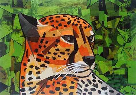 The Serious Cheetah Is A Collage Made Entirely From Magazine Strips