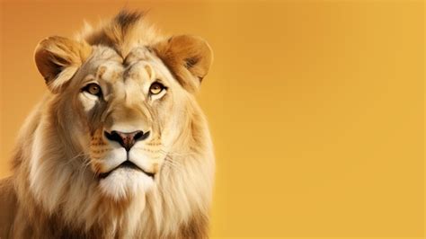 Premium Ai Image Advertising Portrait Banner Serious Lion Looking