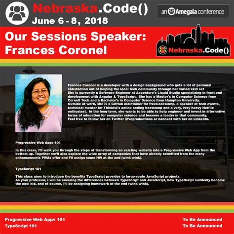 Nebraskacode Sessions Speaker Frances Coronel Personal