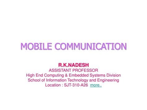 PPT MOBILE COMMUNICATION PowerPoint Presentation Free Download ID 4740931