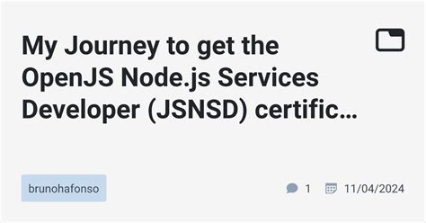 My Journey To Get The Openjs Nodejs Services Developer Jsnsd