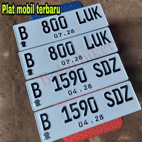 jual plat nomor mobil putih hitam custom shopee indonesia