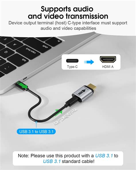 Eluteng Unidirectional Usb C Female To Hdmi Male Adapter K Hz Mini Usb C Thunderbolt