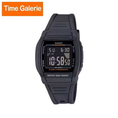Casio General W 201 1bv Black Resin Band Men Watch