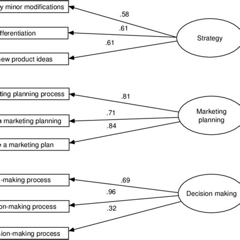 Confirmatory Factor Analysis Standardised Estimates Notes Values To