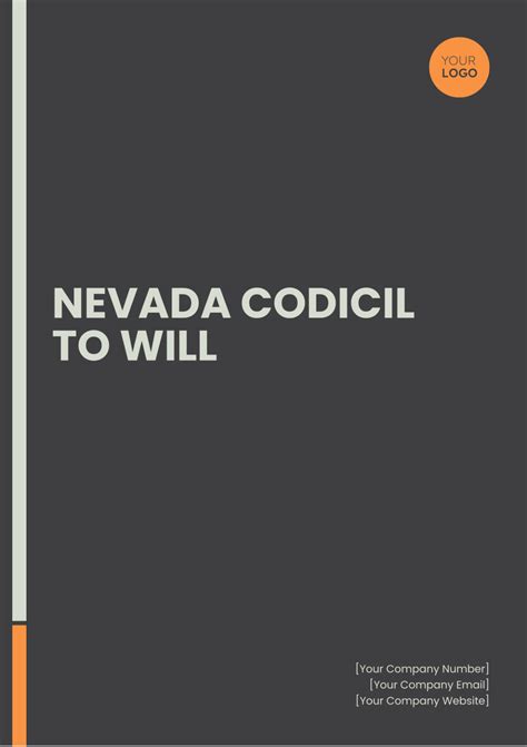 Free Nevada Codicil To Will Template To Edit Online