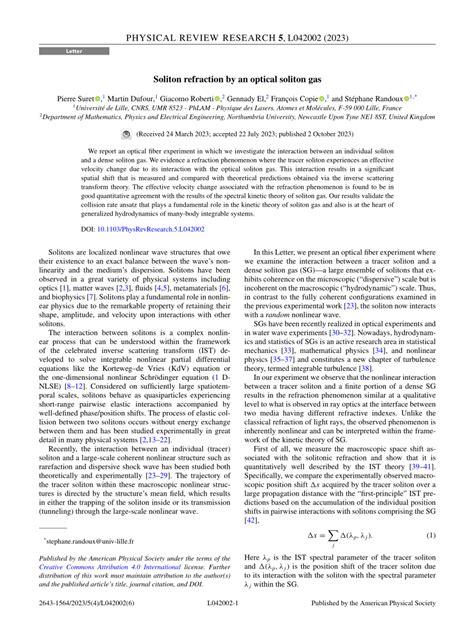 Pdf Soliton Refraction By An Optical Soliton Gas