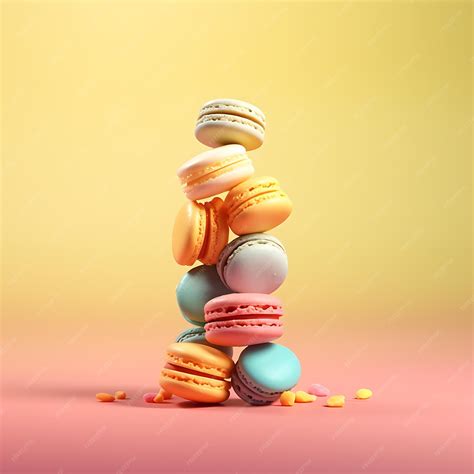 Premium Ai Image A Colorful Macaron Tower Photorealistic Photography