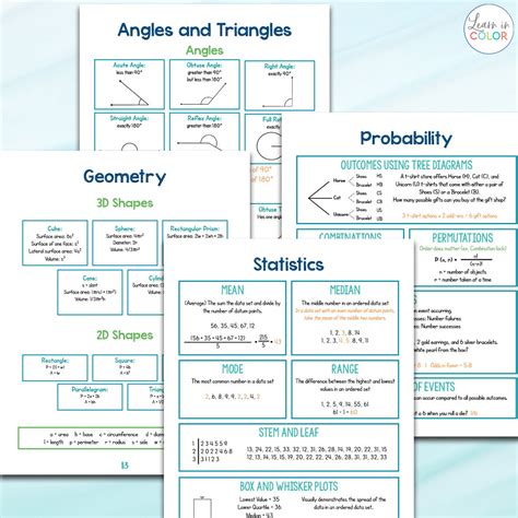 Geometry Angles Cheat Sheet