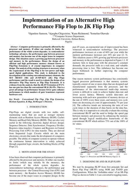 PDF Implementation Of An Alternative High Performance Flip Flop To JK Flip Flop