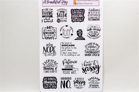 Sassy Sarcastic Planner Stickers Etsy