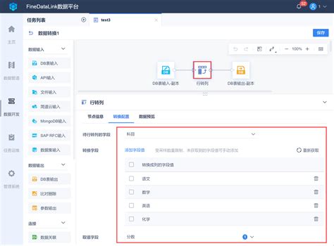 行转列 Finedatalink帮助文档