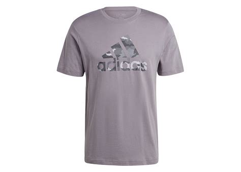 Adidas Camo Badge Of Sport Graphic Tee Grey Four Mens Ss24 Us