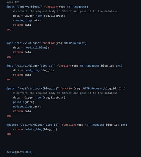 Build A CRUD API In Julia With Oxygen Jl JCharisTech