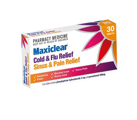 Maxiclear Sinus Pain Relief Tablets 30 Health Chemist Nz Online