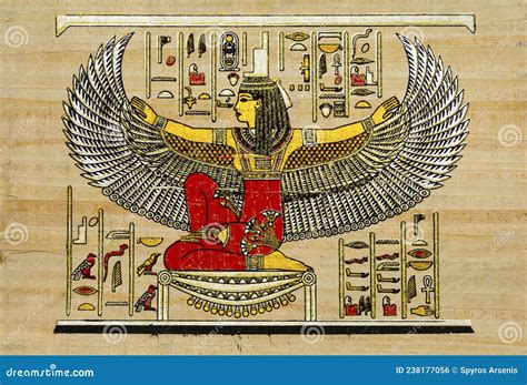 Papyrus With Elements Of Egyptian Ancient History Royalty Free Stock