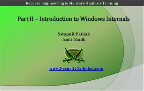 Reversing And Malware Analysis Training Part 2 Introduction To Windows Internals Ppt