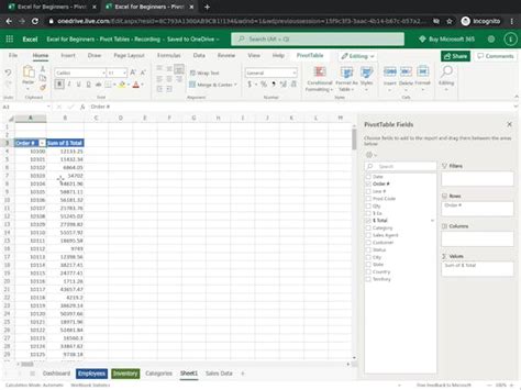 Excel For Beginners Pivot Tables Short Course Coursera