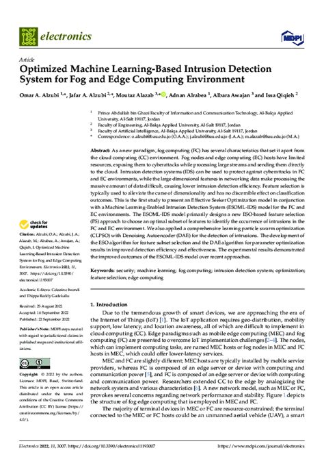 Pdf Optimized Machine Learning Based Intrusion Detection System For