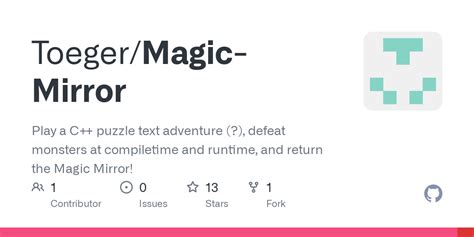 GitHub Toeger Magic Mirror Play A C Puzzle Text Adventure Defeat Monsters At