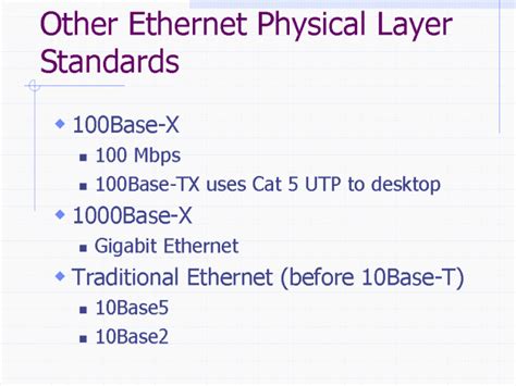 Other Ethernet Physical Layer Standards