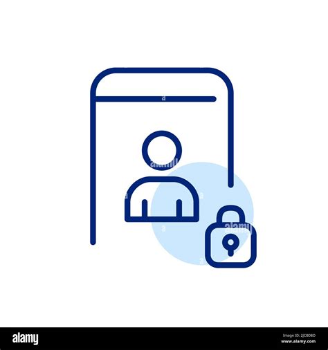 Secure Profile Smartphone Login Pixel Perfect Editable Stroke Line Art Icon Stock Vector Image
