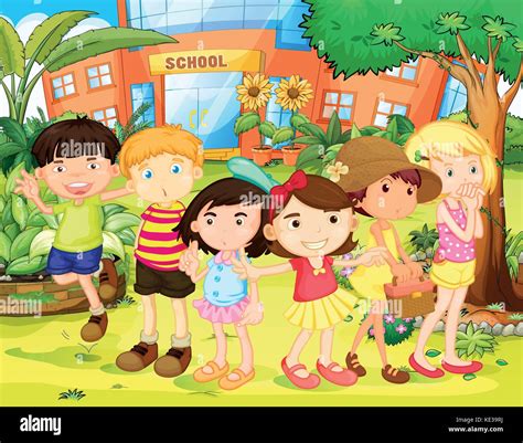 School Yard Stock Vector Images Alamy