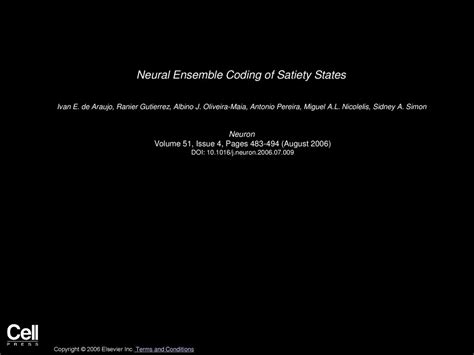 neural ensemble coding of satiety states ppt download