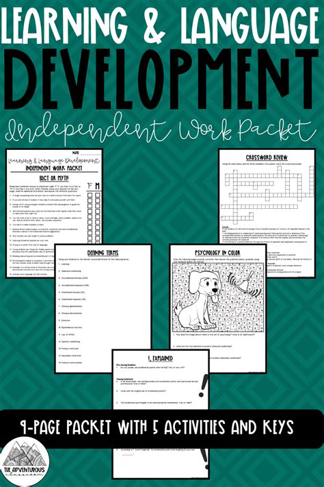psychology learning and language development independent work packet