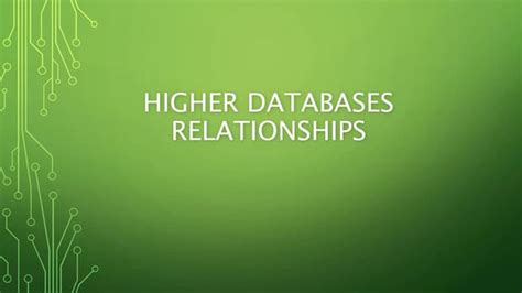 Database Relationships Ppt