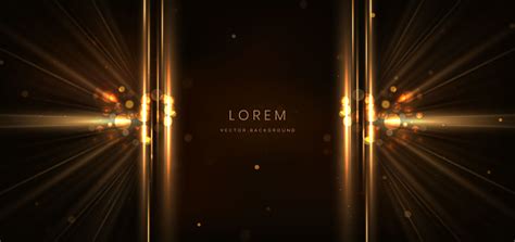 어두운 배경에 추상적으로 빛나는 금색 세로 조명 선이 조명 효과와 텍스트 복사 공간으로 반짝입니다 1위에 대한 스톡 벡터 아트 및 기타 이미지 Istock