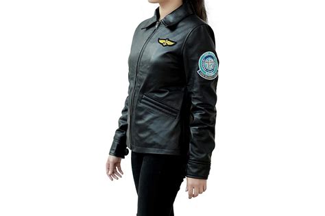 Top Gun Kelly Mcgillis Black Leather Jacket