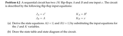 solved problem 4 2 a sequential circuit has two jk