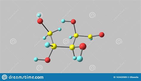 Xylose Molecular Structure Isolated On Grey Royalty Free Illustration
