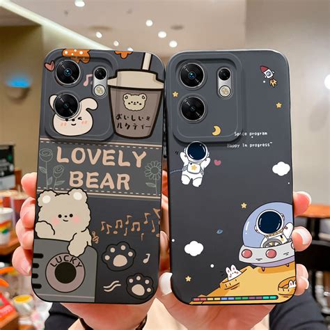 For Infinix Zero G Casing Cute Cartoon Space Astronaut Phone Case Shockproof Liquid Silicone