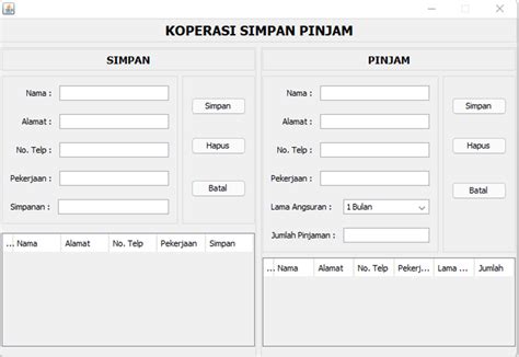 Source Code Aplikasi Java Sederhana Koperasi Simpan Pinjam Karyakarsa