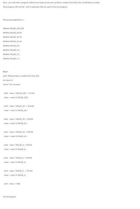 Solved Now You Will Write A Program Without Any Loops To Chegg Com