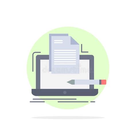 Coder Coding Computer List Paper Flat Color Icon Vector Stock