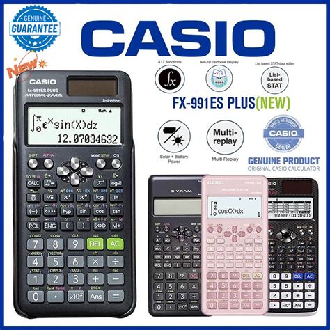 Scientific Calculator Casio Fx 991es Plus Solar Portable Rechargeable