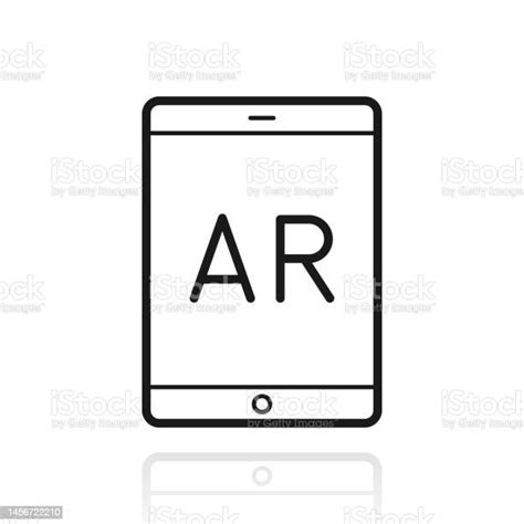 태블릿 Pc의 Ar 증강 현실 흰색 배경에 반사된 아이콘 3차원 형태에 대한 스톡 벡터 아트 및 기타 이미지 3차원 형태 가상현실 가상현실 시뮬레이터 Istock