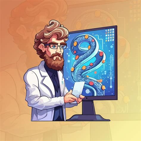 Bioinformatics Specialist Mascot Logo Premium Ai Generated Vector