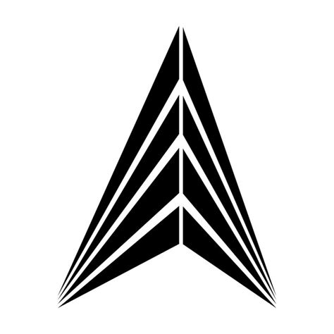 Premium Vector Black Abstract Uppercase Letter A Icon With Triangular Stripes On A White