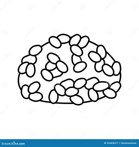 Long Grain White Rice Line Icon Vector Illustration Stock Vector