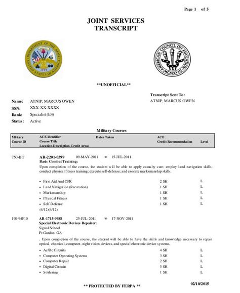 jst army transcript atnip marcus o