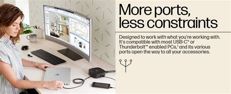 HP USB C Dock G5 Essential Workspace Docking Station HDMI 2x Display Port Giga LAN Up To 65