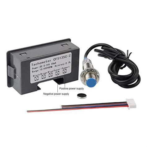 4 Digital Led Tachometer Gauge Rpm Speed Meter With Hall Proximity