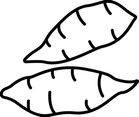 Sweet Potato Outline Illustration 45617453 Vector Art At Vecteezy